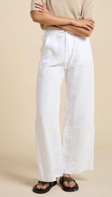 Little Lies Remy Pants - White — Pocket Hervey Bay